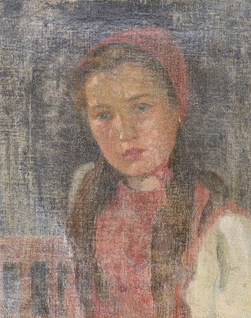 KARL ENOCH RINGNÉR. Dalkulla & Woman with basket, double-sided painting ...