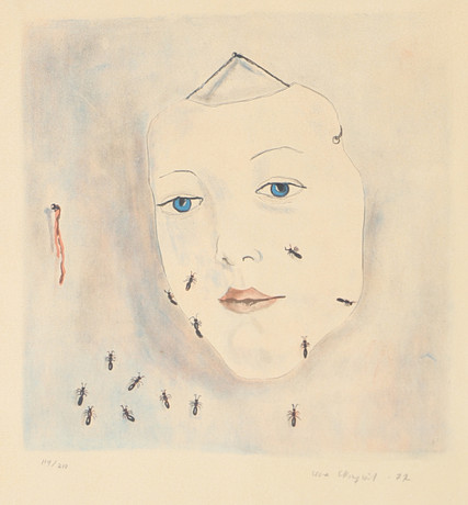 LENA CRONQVIST. Mask, color lithograph, signed -77. Art - Engravings ...