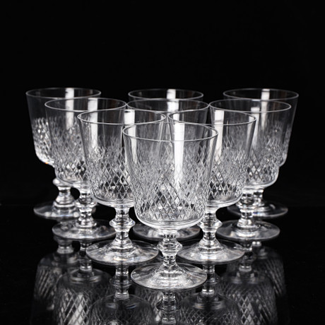 VICKE LINDSTRAND. "Diamant", vinglas, 9 st, slipat glas. Glas ...