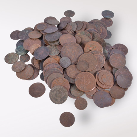 A Collection OF COPPER COINS, mostly Sweden, 17/1800s. Coins, Medals ...