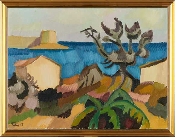 BENGT ELLIS (SVERIGE, 1923-2007). Southern landscape, signed Ellis, oil ...