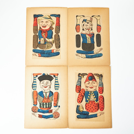 SPRATTLE GUYS, 4 uncut, Oehmigke & Riemschneider, Germany, second half ...