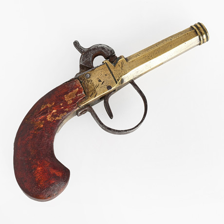 BUCKET PISTOL, brass, Johan Engholm, 19th century. Weapons & Militaria ...