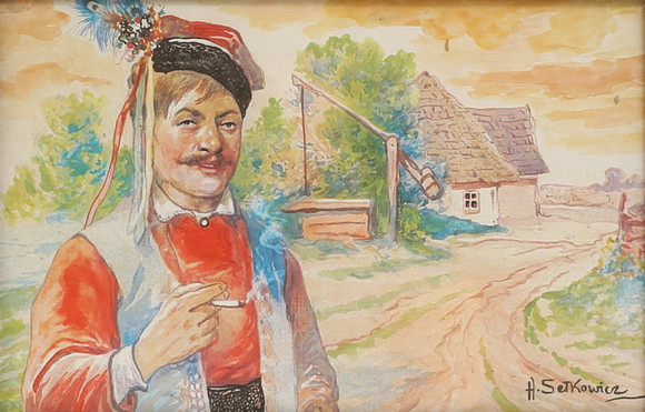 ADAM SETKOWICZ. Blandteknik, signerad. Konst - Måleri - Auctionet