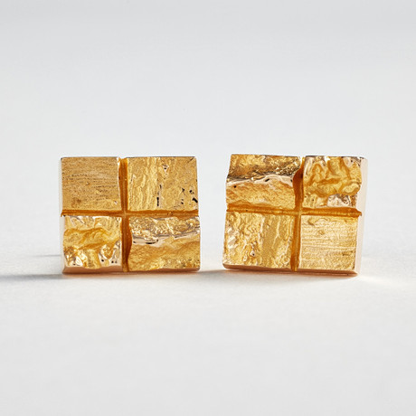 BJÖRN WECKSTRÖM, "Neliömuodot", manschettknappar, 1 par, 14 k guld, för ...