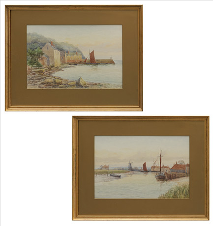 FREDERICK WILDASH. Watercolors, a pair, signed, 18/1900s. Art ...