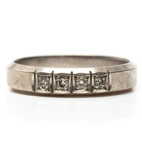 RING, 18K vitt guld med enkelslipade diamanter om 0,04ctv, GK Kaplans ...