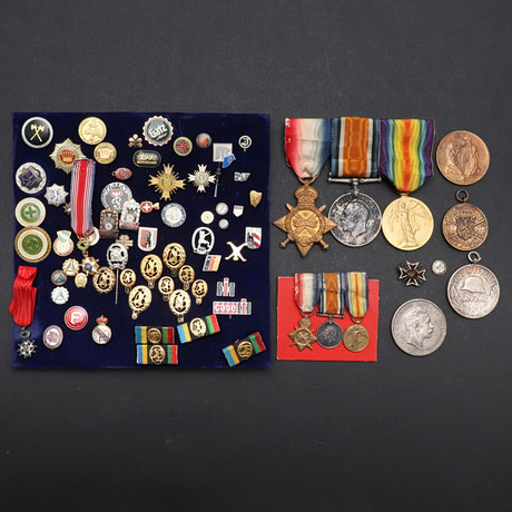 A FIRST WORLD WAR TRIO TO THE ARMY VETERINARY CORPS. Coins, Medals ...