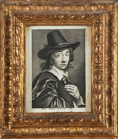 CORNELIS VISSCHER (1629-1658). Self-portrait, etching, dated 1649. Art ...