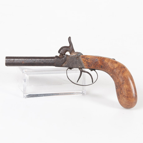 BLOCK PISTOL, double barrel, 19th century. Weapons & Militaria - Guns ...