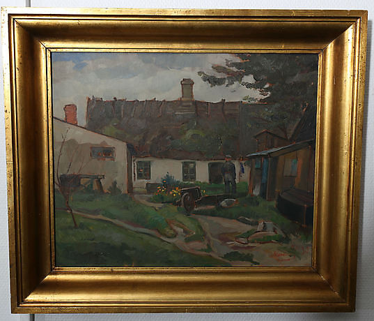 GOTTHARD SANDBERG. Oil on Board, Farm scene, signed G Sandberg. Art ...