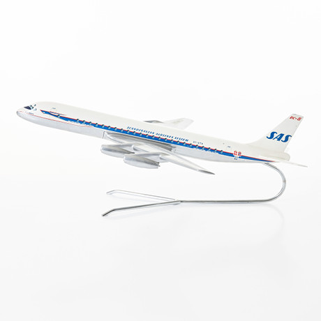 FLYGPLANSMODELL, SAS, dc-8, aluminium. Övrigt - Övrigt - Auctionet
