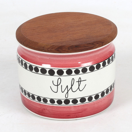 MARIANNE WESTMAN. Jam jar with cover, "Arom", flintware, Rörstrand ...