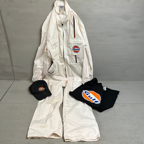 GULF, 3 delar, keps, overall, t-shirt, 1900-talets senare del. Fordon ...