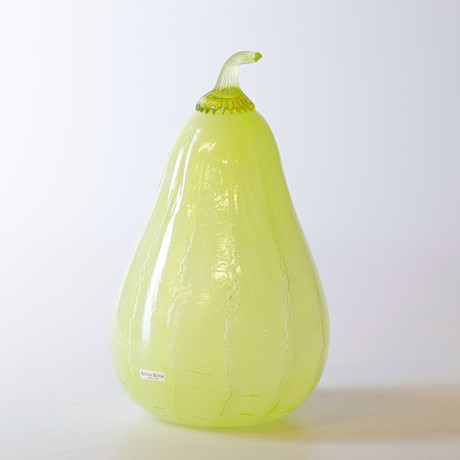 GUNNEL SAHLIN. Skulptur, pumpa, ur "Winter Garden", Kosta Boda. Glas ...