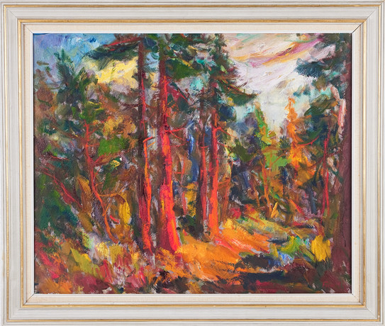 FINN ANDERSEN (1909-1987). Skogsscen, olja på duk, signerad "Finn An ...