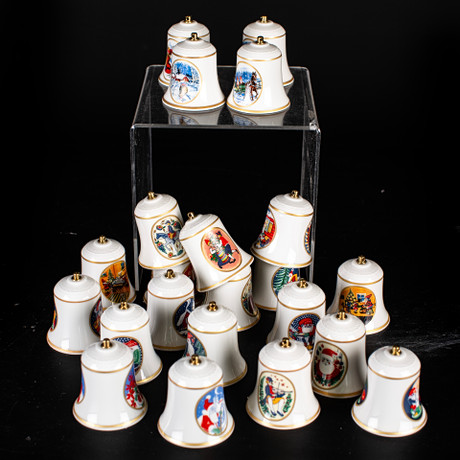 JULKLOCKOR, 22 st, porslin, "Gammaldags jul", Rörstrand 1977-1988 ...