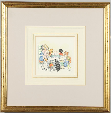 MOLLY BRETT (1902-1990). TEDDY’S BIRTHDAY TEA. Art - Paintings - Auctionet