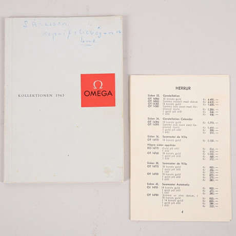 KATALOG & PRISLISTA, Omega, 1960-tal. Böcker, Kartor & Handskrifter ...