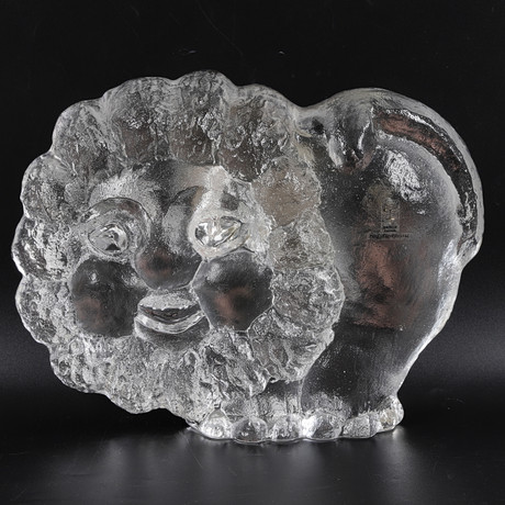 LARS HELLSTEN. wall sculpture, lion, crystal, Skruf. Glass - Art glass ...