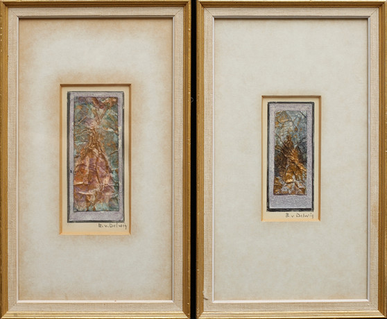 BERGLIOT VON DELWIG. Kompositioner, 2 st, blandteknik, signerade. Konst ...