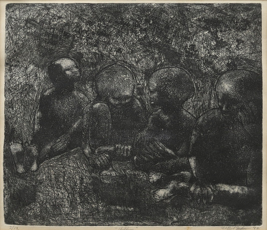 CLIFFORD JACKSON (USA/SVERIGE 1927-2006). "Children", lithograph ...