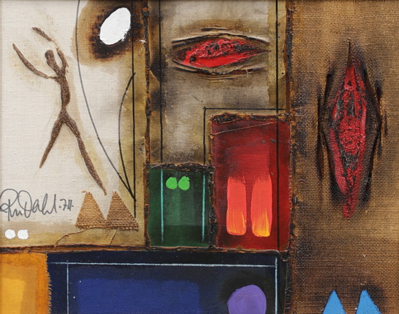 PER DAHL. Blandteknik, signerad och daterad 74. Konst - Måleri - Auctionet