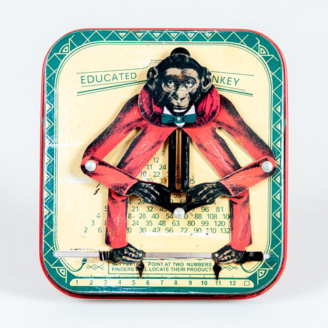 EDUCATED THE MONKEY. Calculator, lithographed sheet. Toys - Toys ...