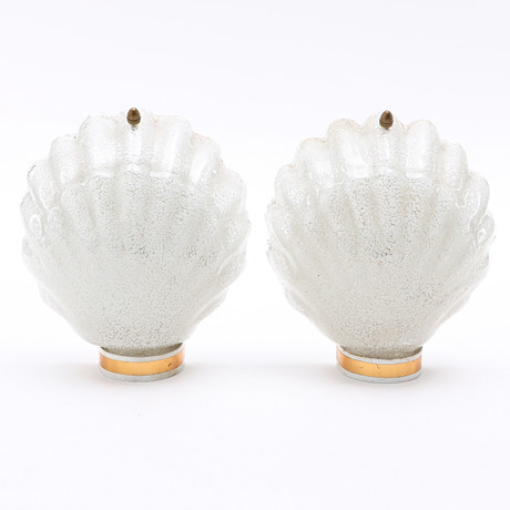 VÄGGLAMPOR 1 par, glas, Sjömarkens Armatur, 1900-talets andra hälft ...