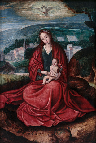 FLEMISH SCHOOL, SECOND HALF 16TH CENTURY. FOLLOWER OF MARCELLUS COFFERMANS. Madonna and Child ...