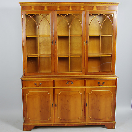 BOOKCASE, yew, English style. Furniture - Cupboards, Cabinets & Shelves ...