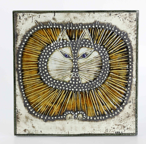 LISA LARSON. „Katze“, Wandtafel, Gustavsberg, aus der „Unikserien ...
