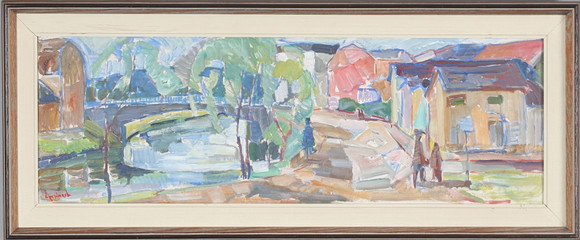 RUNE LUNDMARK. Stadsmotiv, olja på duk, signerad. Konst - Måleri ...