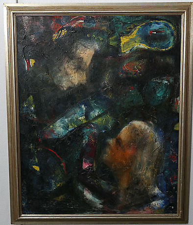 KARIN ELISABETH SCHULTZ. Oil on canvas, "He and She", signed Schultz ...