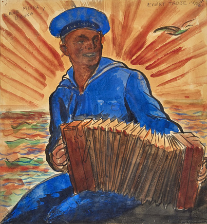 EVERT TAUBE. Självporträtt som matros. Konst - Måleri - Auctionet