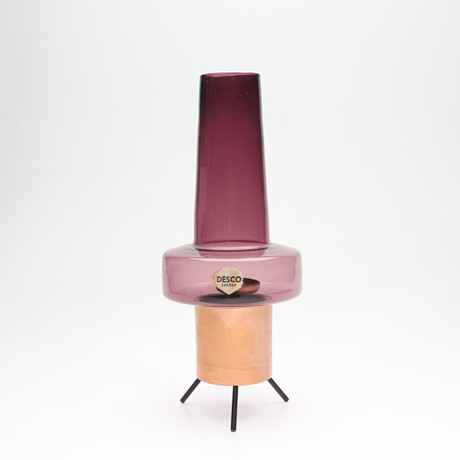 LJUSLYKTA, glas och koppar, Desco, omkring 1900-talets mitt. Belysning ...