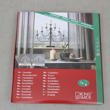 ADVENTSLJUSSTAKE, mässingsfärgad metall, Konstsmide, samtida. Belysning ...