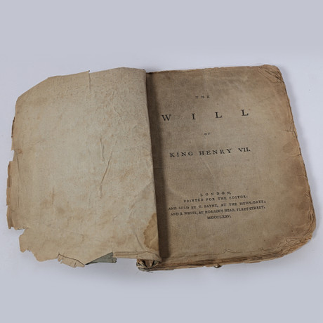 THE WILL OF KING HENRY VII, 18TH CENTURY PRINTED EXAMPLE. Books, Maps ...
