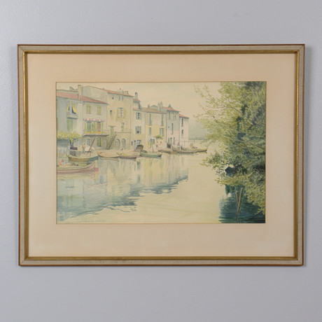 KARL HJALMAR BERGQUIST. "Le Mirroir des Oiseaux", akvarell, signerad ...