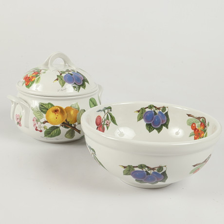 SUSAN WILLIAMS-ELLIS. Terrin och bålskål, "Pomona", porslin ...