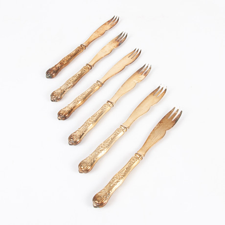 MELONGAFFLAR, Tiffany, 6 delar. Silver & Metall - Övriga metallföremål ...