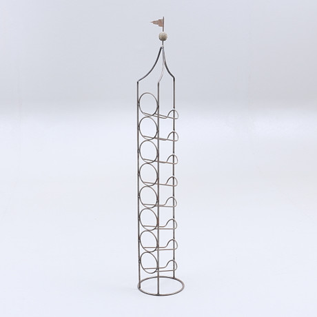 VINSTÄLL, metall med vimpel, 8 flaskor. Övrigt - Övrigt - Auctionet