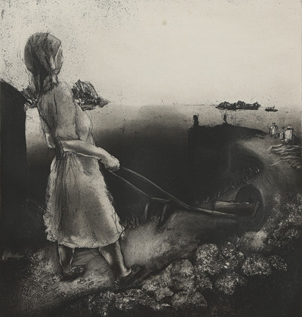 LISA ANDRÉN. Etching, "Milk jug", original etching, 23/30, signed ...