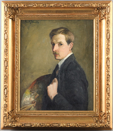 KNUT JANSON (1882-1966). Self-portrait with palette. Art - Paintings ...