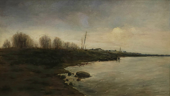 ESCUELA CATALANA. FINALES SIGLO XIX. LANDSCAPE WITH RIVER, OIL ON ...