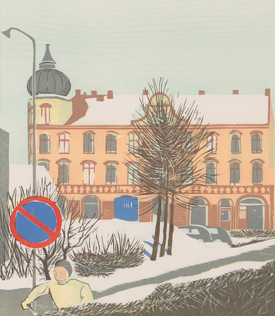 SVEN LJUNGBERG. Cityscape, woodcut, signed, 38/350. Art - Engravings ...