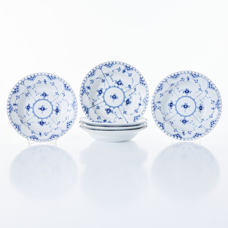 ARNOLD KROG. “Musselmalet”, deep plates, 6 pcs, Kunglig Dansk ...