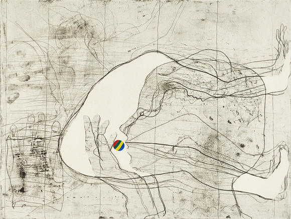 PER GUNNAR THELANDER. La belle Gabrielle et sa soeur V. Handkolorerad ...