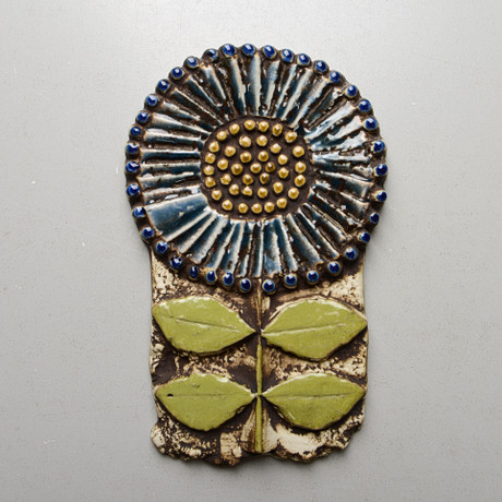 LISA LARSON. Sunflower, wall relief, Gustavsberg, 1967-72. Ceramics ...