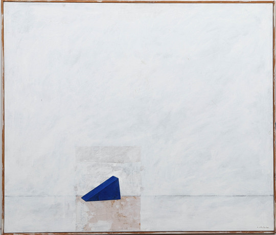 PER GUNNAR THELANDER. Blå kloss, blandteknik på duk, signerad. Konst ...